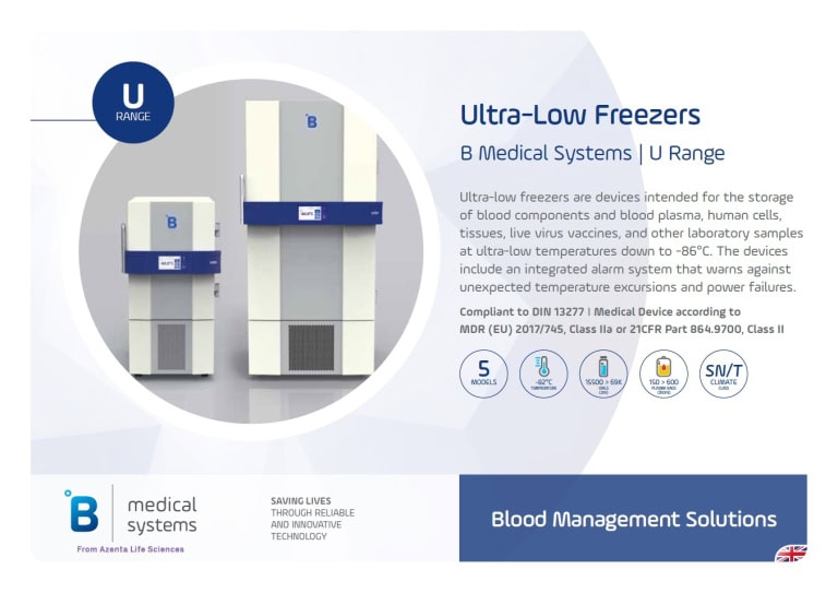 Minus 80 Freezer for Blood and Biobank Storage - B Medical Systems